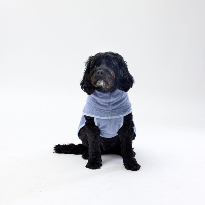 The Splish Splash Dog Drying Coat | Stonewash Blue - Snoot Style